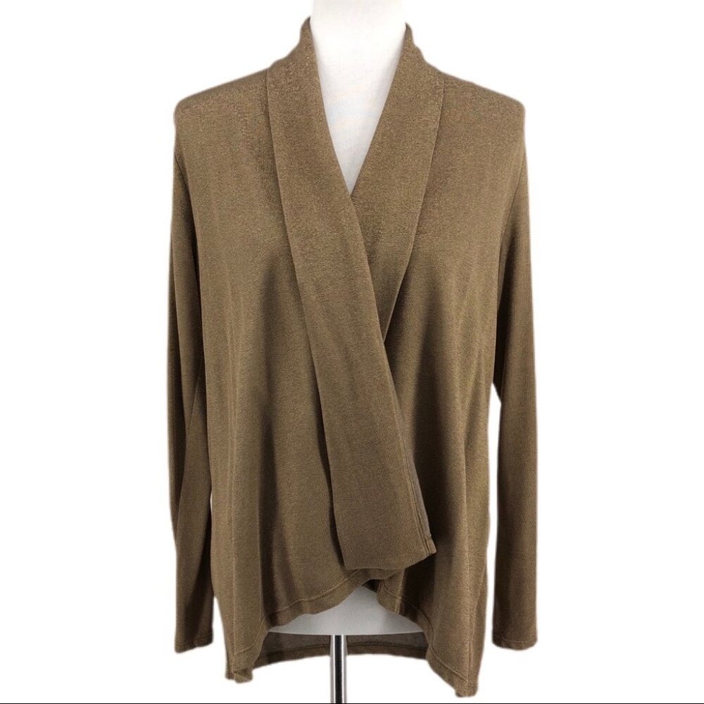 Lauren Ralph Lauren Metallic Gold Cardigan Medium - Gem